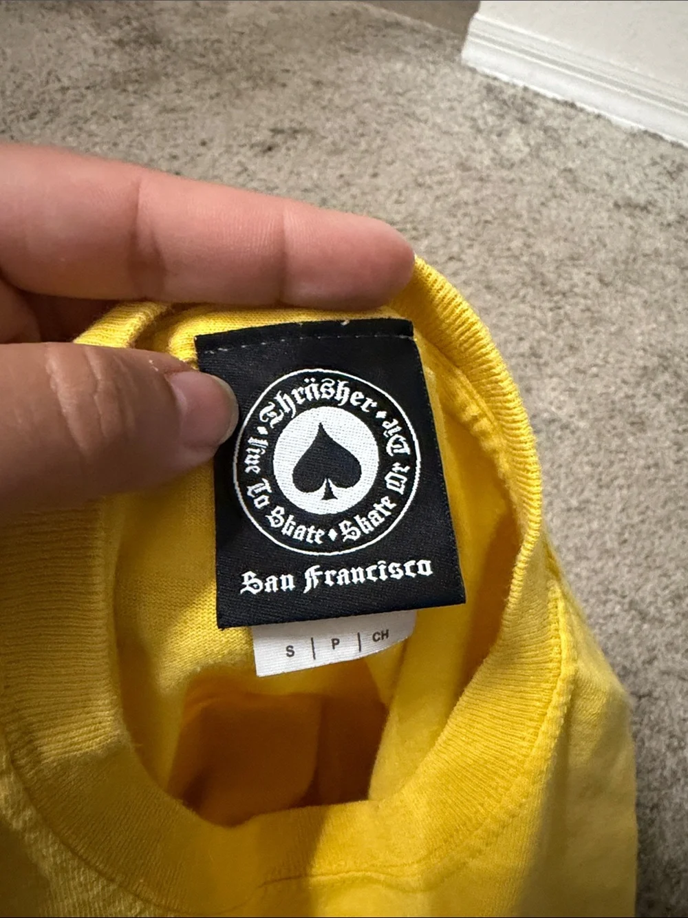 Thrasher | Shirts | Thrasher Black Logo Yellow Tee | Poshmark